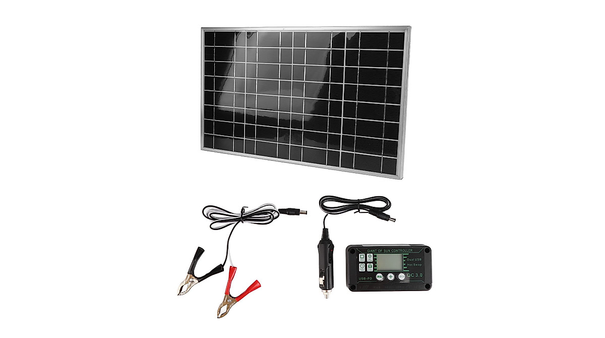 KENANLAN 30W Solar Panel Kit, Polycrystalline Silicon Solar Charge ...