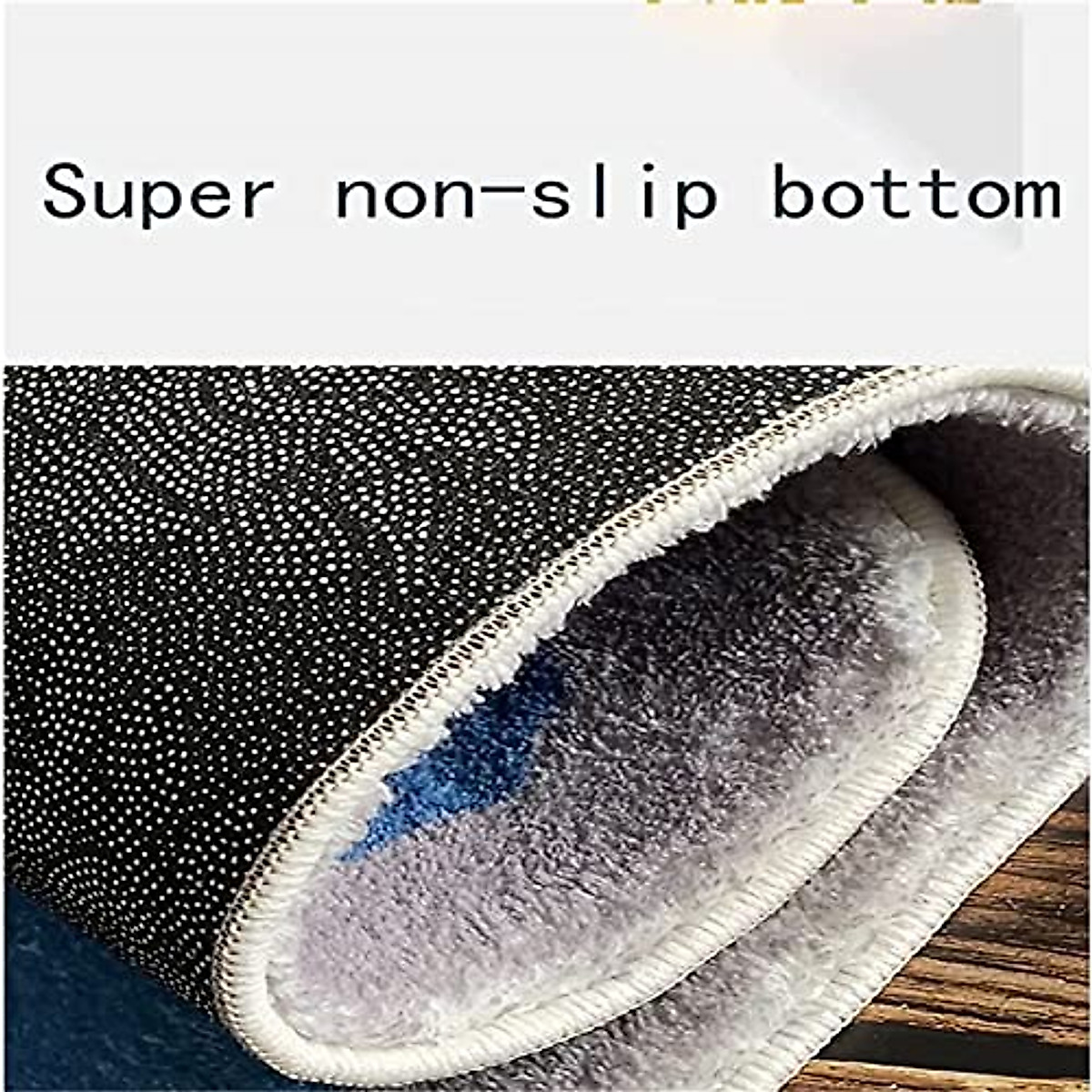 ZLXMN Gray White Irregular Rug 4x6ft Ellipse Vegetable Velvet Non-Shedding Rug Modern Abstract Simple Rug Suitable for Living Room Bedroom Rest Area Home Decor Non-Slip Washable