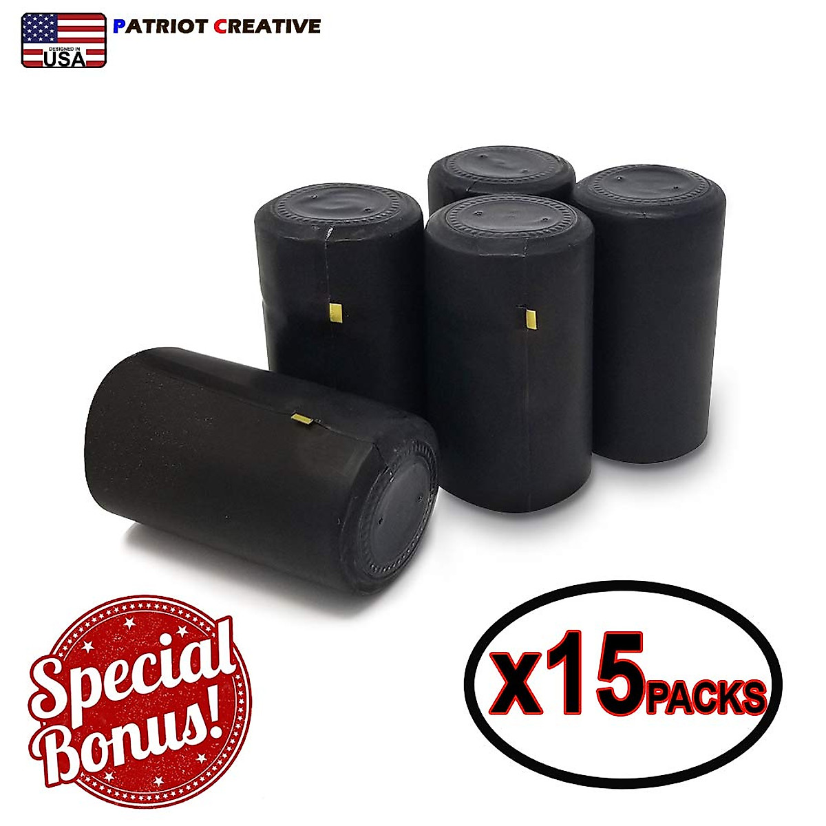 Quadra Bottles 8.5 Oz 15 Sets of Premium Commercial Grade Glass Square Bottle Leak Proof Airtight Plastic Screw Cap Lids Shrink Capsule - European Marasca 8.5 oz Bottle (Black 15Sets 8.5oz 250ml)