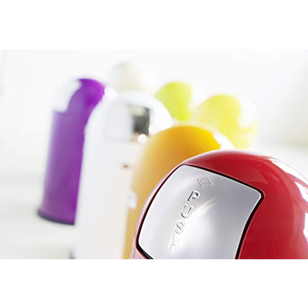 Wesco Pushboy - German Made - Push Door Trash Can, Powder Coated Steel, 13.2 Gallon / 50L , White