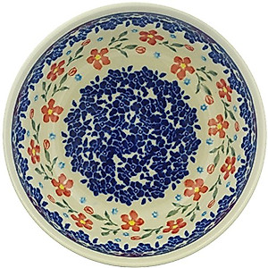 Polish Pottery 6½-inch Bowl (Country Garden Theme) + Certificate of Authenticity