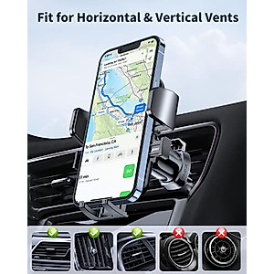Miracase Phone Mount for Car Vent, Universal Car Phone Holder Mount [Upgraded Vent Clip Never Fall Off] Hands Free Air Vent Cell Phone Holder for Car Cradle in Vehicle Compatible with All Phones