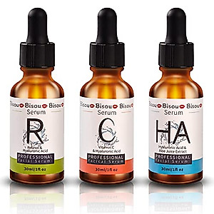 Bisou Bisou Bisou Vitamin C Serum Dark Spot Remover for Face - Anti Aging with Hyaluronic Acid, Brightening and Remove Fine Lines and Wrinkle, Facial Skin Care Products, Skin Moisturizer