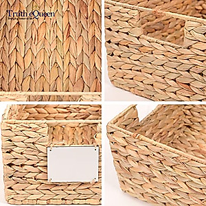 Water Hyacinth Storage Baskets For Shelves, Wicker Storage Basket, Woven Baskets For Storage, Seagrass Baskets, Large Wicker Basket, Wicker Baskets For Storage, Standard - 3Pcs