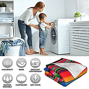 Mexican Serape Designs Blanket Soft Printed Comfortable Throw Air Conditioner Blanket for Living Room 60"x50"