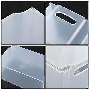 Minekkyes 4-Pack Plastic Freeze Bin, Stackable Freezer Storage Boxes, Chest Freezer Storage Containers, Matte Transparent