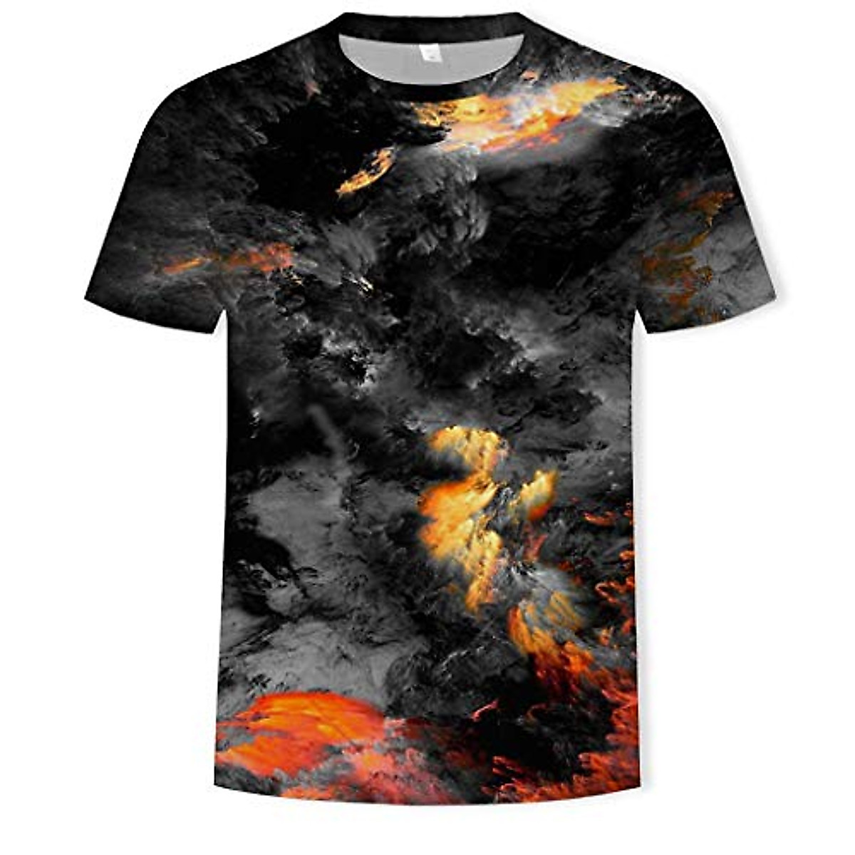 YOMXL Men's 3D Printed Tops Summer Short Sleeve Soft Comfort Blouse Unisex Creative Funny Graphic Tee Black