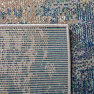 SAFAVIEH Madison Collection 10' x 14' Blue/Grey MAD440M Modern Boho Abstract Non-Shedding Living Room Bedroom Dining Home Office Area Rug