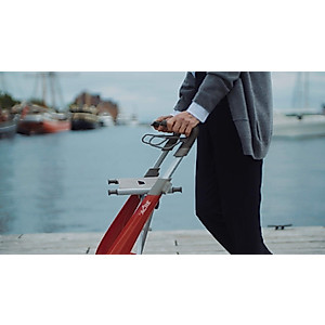 byACRE Carbon Ultralight Rollator Walker with Organizer Bag, Compact Track, 16" x 22" Seat (W x H), Oyster White