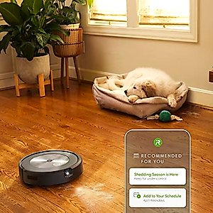 iRobot Roomba j7+ (7550) Self-Emptying Robot Vacuum – Identifies and avoids obstacles like pet waste & cords, Empties itself for 60 days, Smart Mapping, Works with Alexa, Ideal for Pet Hair (Renewed)