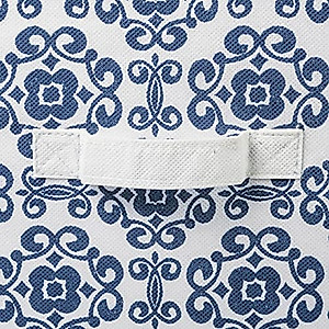 DII Non Woven Polyester, Scroll Storage Bin, Small, Nautical Blue