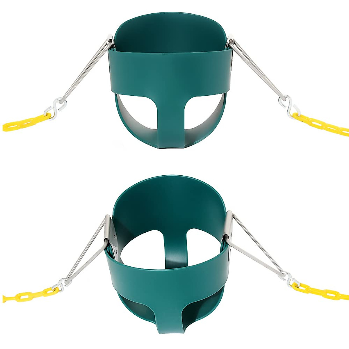High Back Full Bucket Toddler Swing Seat with Yellow Coated Swing Chains Fully Assembled Baby Swing Outdoor - Swing Set Accessories