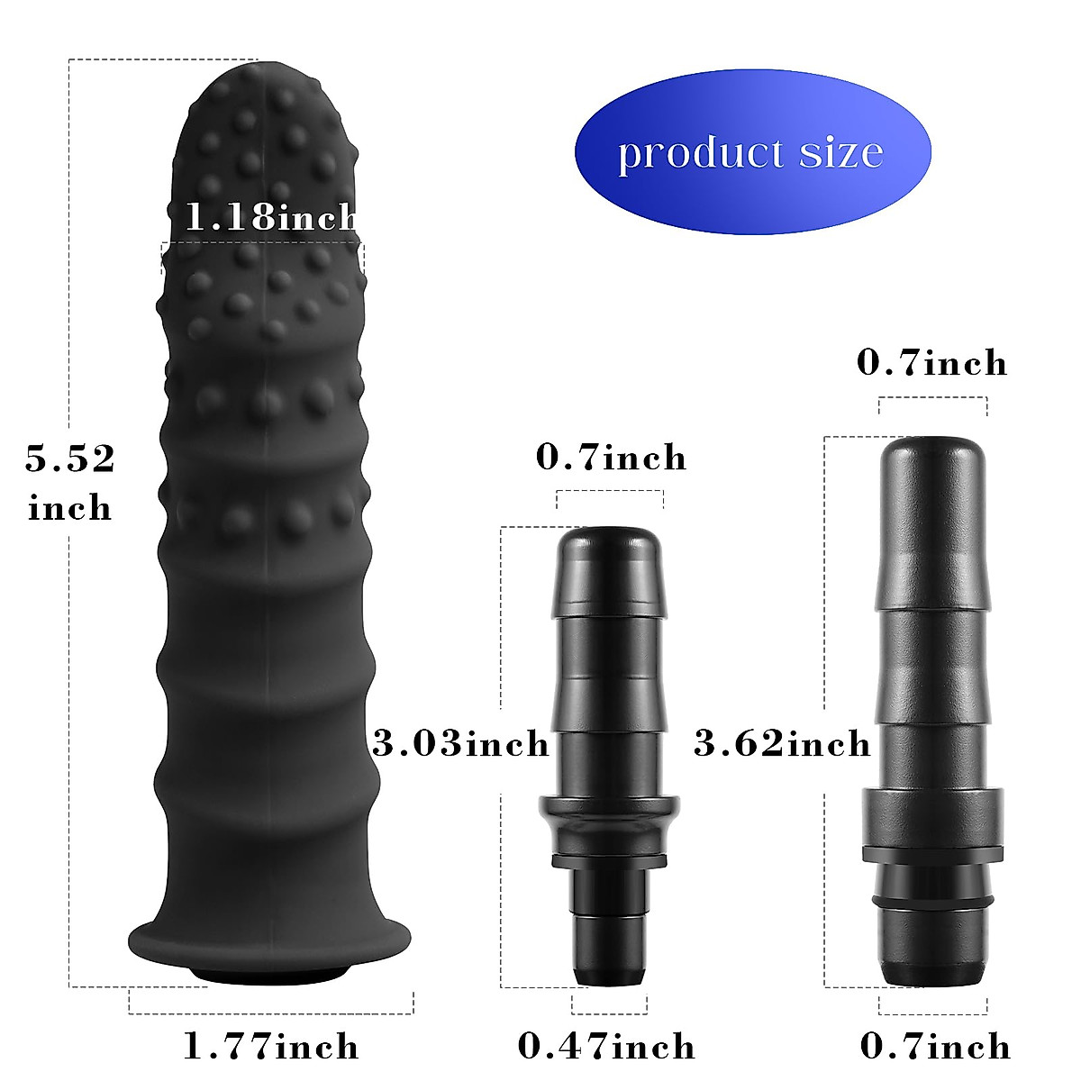 Webelu Black Massage Gun attachmemts, Deep Tissue Massager Attachments, Portable Muscle Massage Gun Accessories