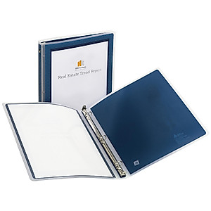 Avery Flexi-View 3 Ring Binder, 1/2 Inch Round Rings, 1 Navy Blue Binder (15766)