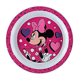 Minnie Mouse Dinner Set Box with Plate, Bowl, and Spill-Free Training Cup For Kids - Cute and Fun Disney Baby BPA Free Plastic Dinnerware Set Featuring Minnie Mouse for Boys and Girls - 3 Pieces Set