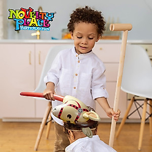 Novelty Place 4 Pcs Inflatable Stick Horse Toy - 38 Inches Inflate Horsehead Balloons for Boys and Girls, Perfect for Cowboy Themed Parties, Decorations, and Imaginative Playtime