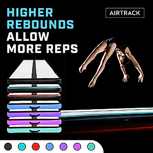 AirTrack 16’ Pro Inflatable Gymnastics Mat with Air Pump | Extra Large Tumbling Mat | Compact Home Gym Exercise Equipment | 5ft x 16ft x 8 Inch Thick Tumbling Air Mat