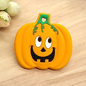 Teething Toys for Babies, Silicone Infants Teether Pain Relief, Baby Chew Toys for Sucking Needs (Halloween-Pumpkin)