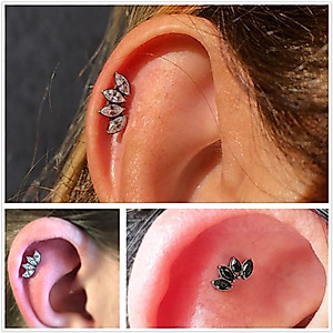 ShineYingTi 16g Titanium Labret Studs 16G Lip Piercing Internally Threaded Medusa Ring Cartilage Monroe Helix Piercing Jewelry 35-AB