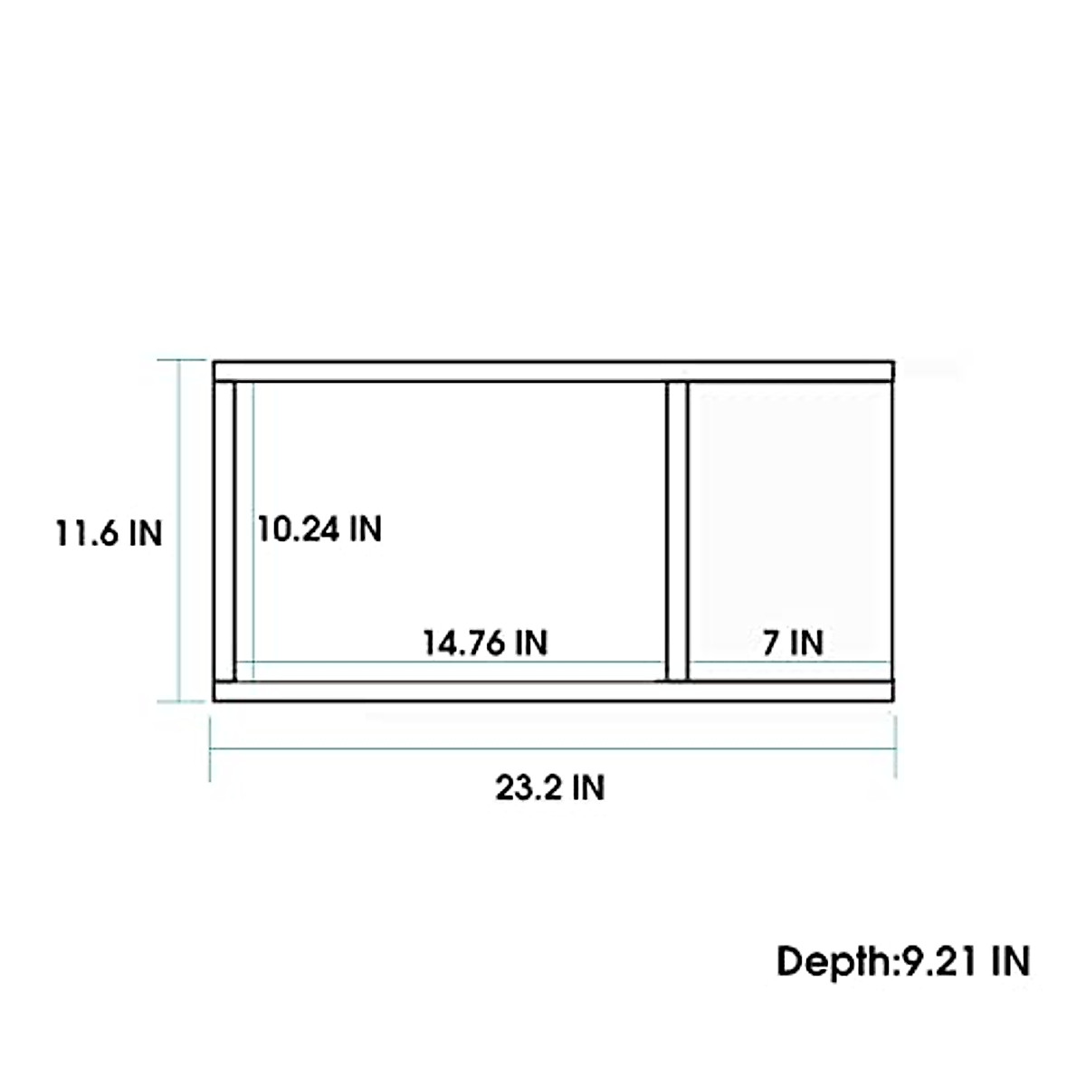 Otlsh Open Bookcase, Organizing Shelf, Desktop Bookshelf, Natural+Black