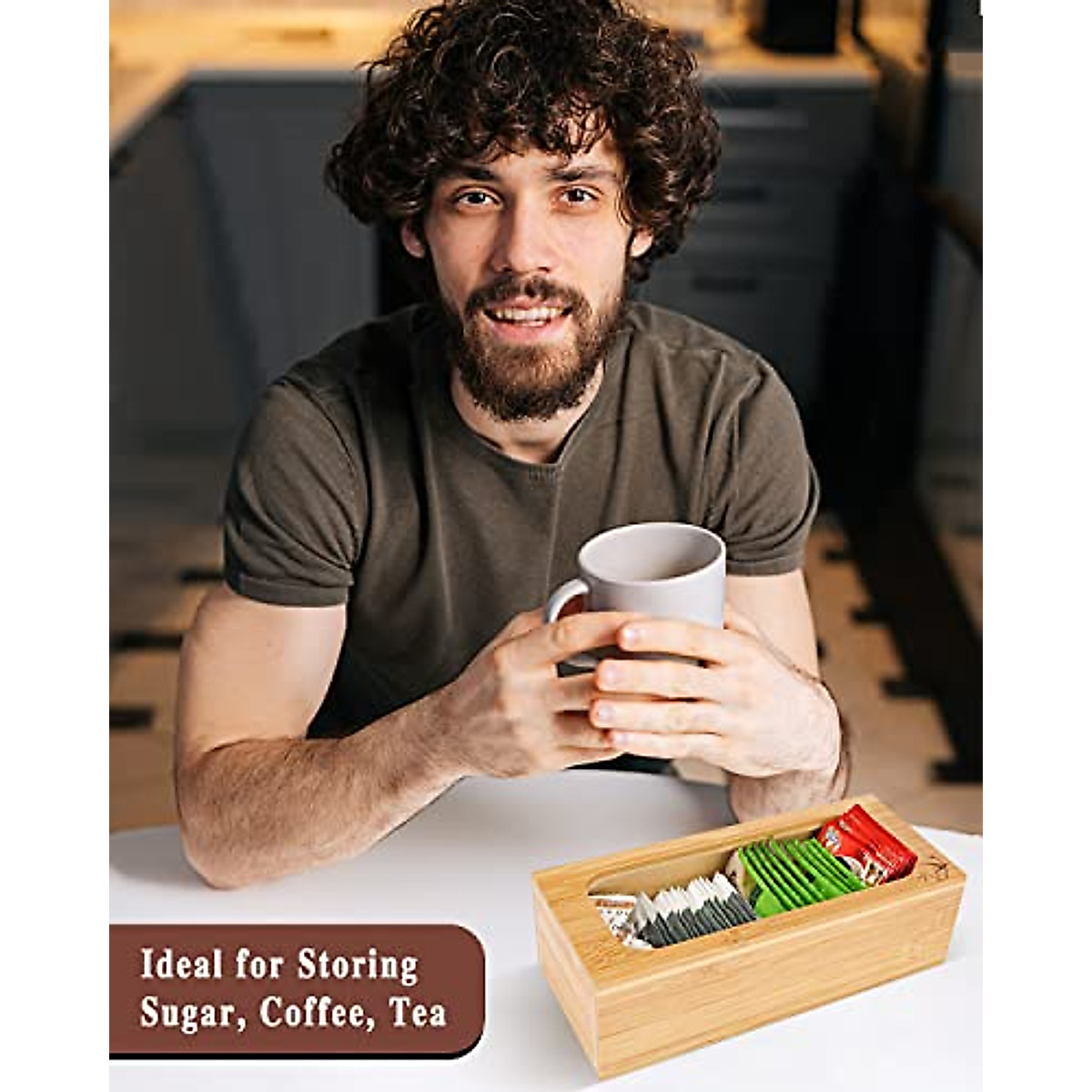 Set of 2 Ziplock Bag Storage Organizer, Bamboo Kitchen Food Bags Holder,Counter Drawer Dispenser for Gallon, Quart, Sandwich & Snack Variety Size Bag