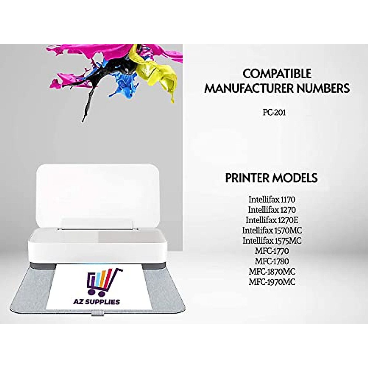 AZ SUPPLIES Thermal Cartridge Replacement for Brother PC-201C Compatible with Intellifax 1170 Intellifax 1270 Intellifax 1270E Intellifax 1570MC Intellifax 1575MC MFC-1770 MFC-1780 MFC-1870MC