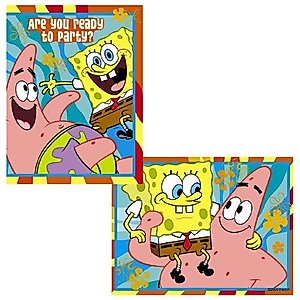 SpongeBob Birthday Invitations, 8ct