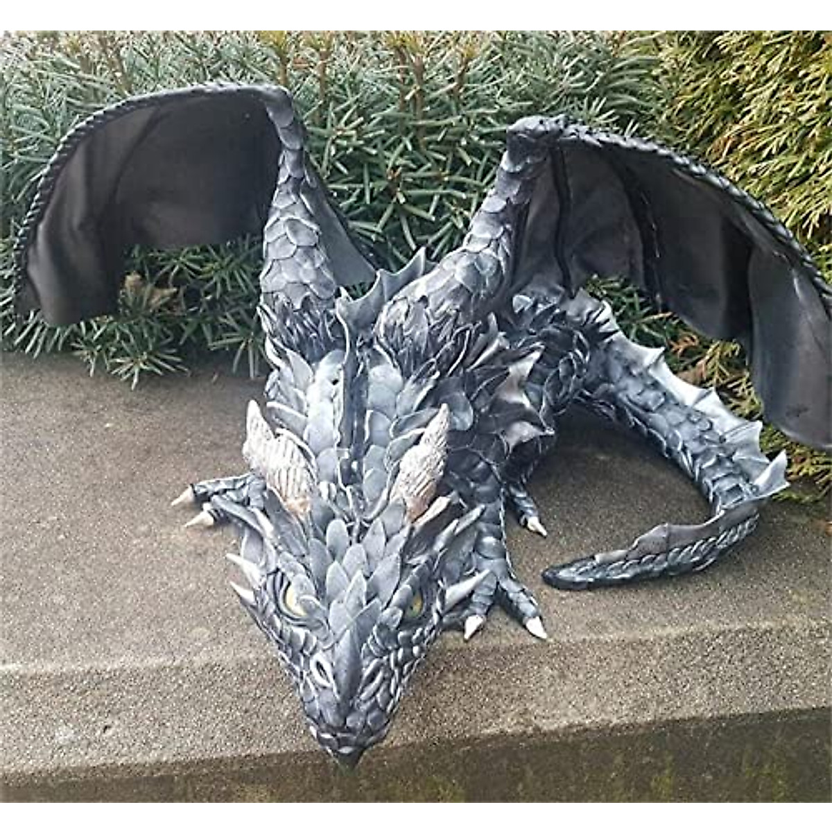 SANLINGBA 2022 New Squatting Dragon Sculpture-Dragon Guardian, Gothic Dragon Statues, Garden Gargoyle Figurine, Resin Lifelike Dragon Yard s, Long-Lasting Colorfast Ornaments Patio, Black, 20×15×10cm