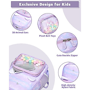 Tanou Toddler Backpack for Girls, 11 Inch Ultra-light Kids Small Backpacks, 2023 Cute Toddler Bag for Preschool Day Care, Unicorn