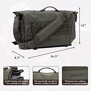 VEAGIA Messenger Bag For Men Laptop Bag Tactical Briefcase Canvas Crossbody Satchel Computer Shoulder Bags(17x12x5inch)