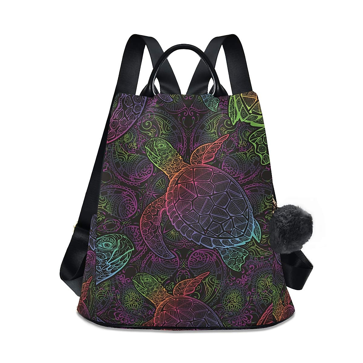 ALAZA Boho Sea Turtle With Lotuses And Mandala Backpack for Daily Shopping Travel