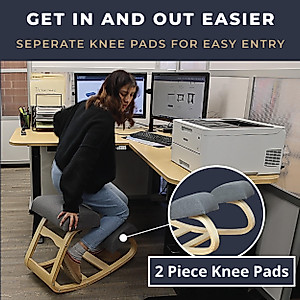 RRI Goods Kneeling Desk Chair, Sturdy Ergonomic Kneeling Chair for Office and Students, Rocking Motion for Natural Movement