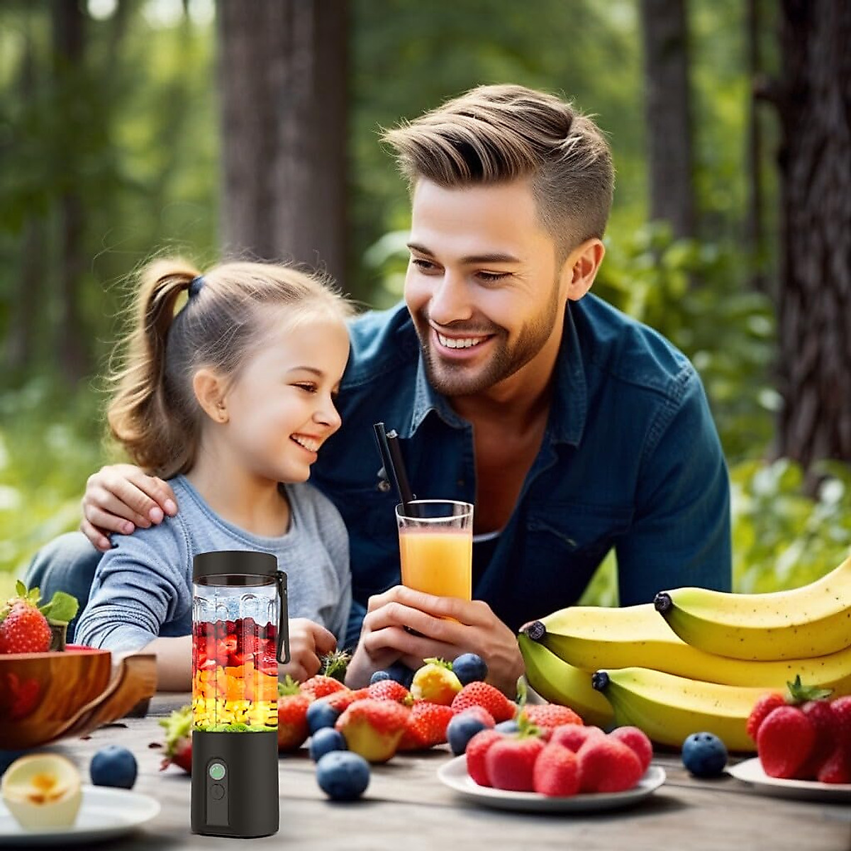 Portable Blender, 23 Oz Personal Size Blender for Shakes and Smoothies,USB-C Rechargeable & Self Cleaning - Quiet Mini Travel Blender with Stainless Steel Blade