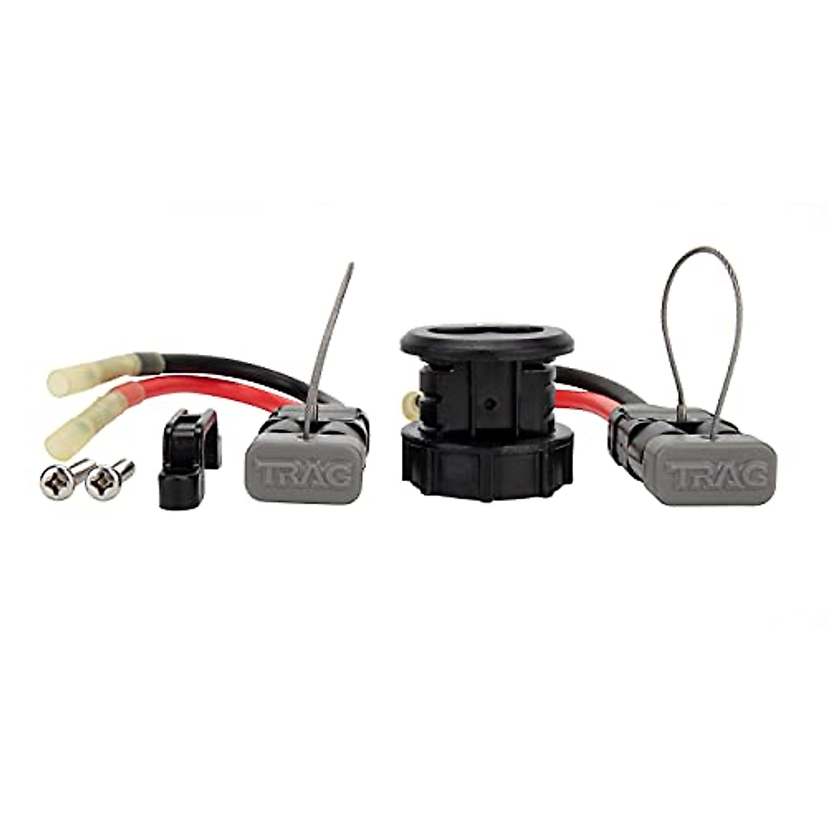 Camco Trac Outdoors High-Current Connector Kit, 8 Gauge | Upgrade Your Trolling Motor Connectors to High-Current 12V or 24V Power | for 60 Amp 12/24/36V Power (69441), Black