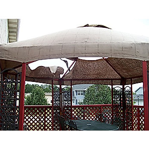 Garden Winds Wood Heaxgon Gazebo Replacement Canopy Top Cover - RipLock 350