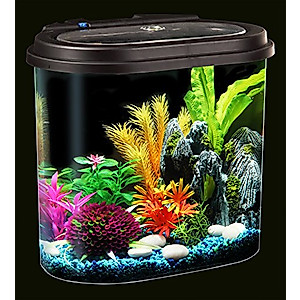 Koller Products AquaView 4.5-Gallon Aquarium Starter Kit with Full Filtration and LED Lighting - 7 Dazzling Colors to Select
