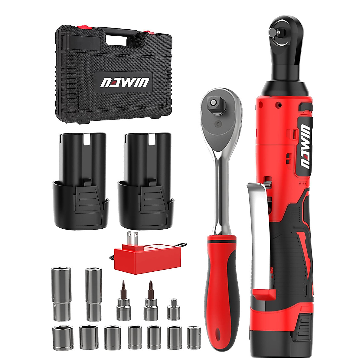 NAWIN 16.8V Electric Ratchet Wrench, 3/8" cordless ratchet with 2-Pack Batteries, 40 Ft-lbs, Ultimate Mechanic Tool Set, Ratchet Wrench 3/8", Power Ratchet Tool Kit (16.8V 3/8" Cordless Ratchet)