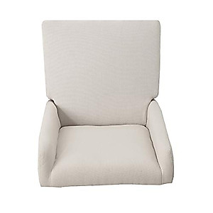 GDFStudio Christopher Knight Home Rory Fabric Dining Chairs, 2-Pcs Set, Ivory / Brown