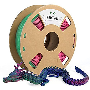 Semdon 1.75mm PLA Bundle 1kg Silk Multicolor Coextrusion Tricolor Spool, 3D Printer Filament Dimensional Accuracy of +/- 0.02mm and Fit Most FDM 3D Printer (Matte Red-Blue-Green)