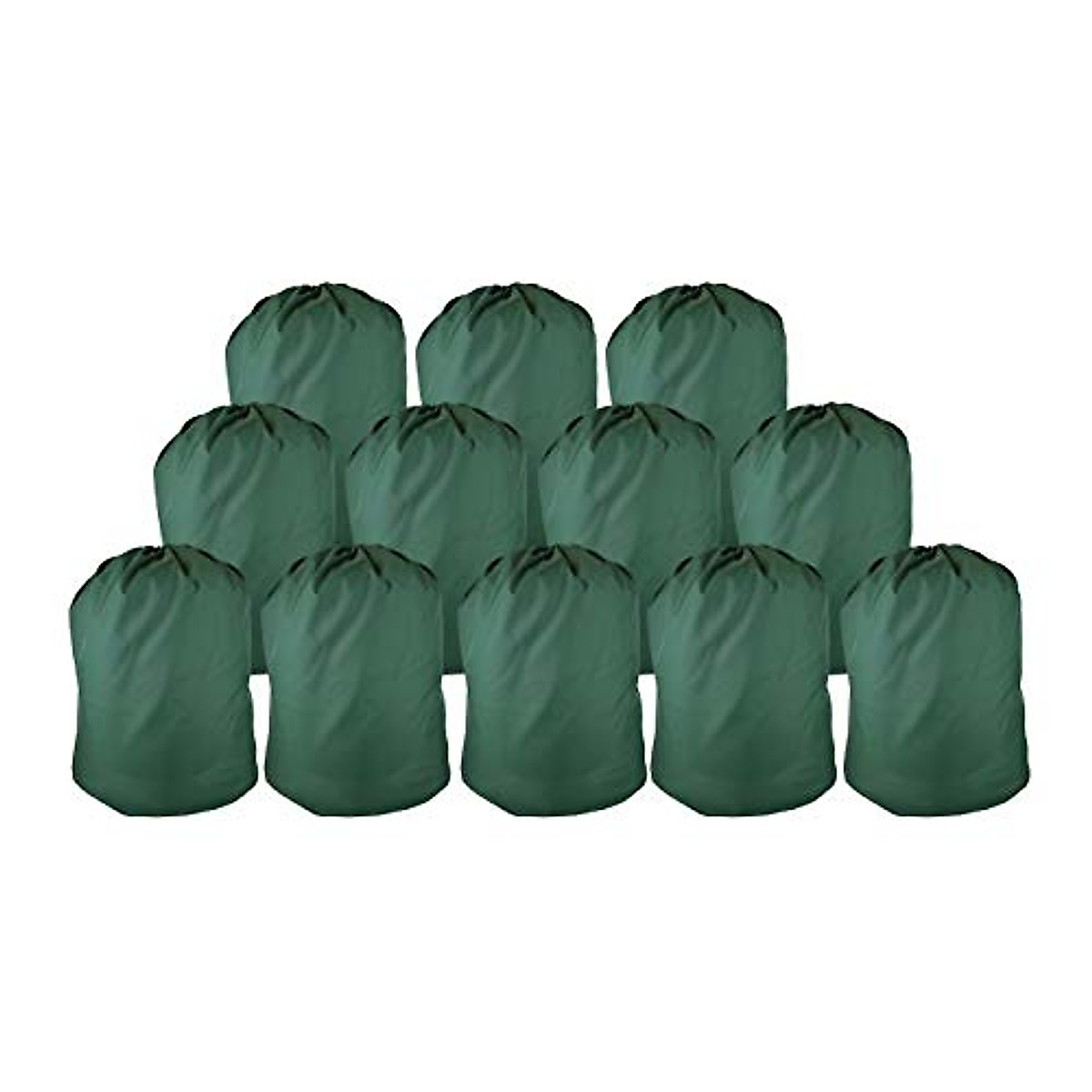 Nylon Laundry Bags Bulk 30" X 40" – Pack of 12 bags, for Heavy Duty Use, College Laundry Bags, Laundromats and Household Storage, machine washable - Made in the USA (Green)
