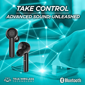 Coby True Wireless Earbuds | Bluetooth Ear Buds with Auto-Pairing | 22-HR Play w/Rechargeable Carry Case | Built-in Microphone |Touch Controls | Siri, Google Assistant Compatible Bluetooth Headphones