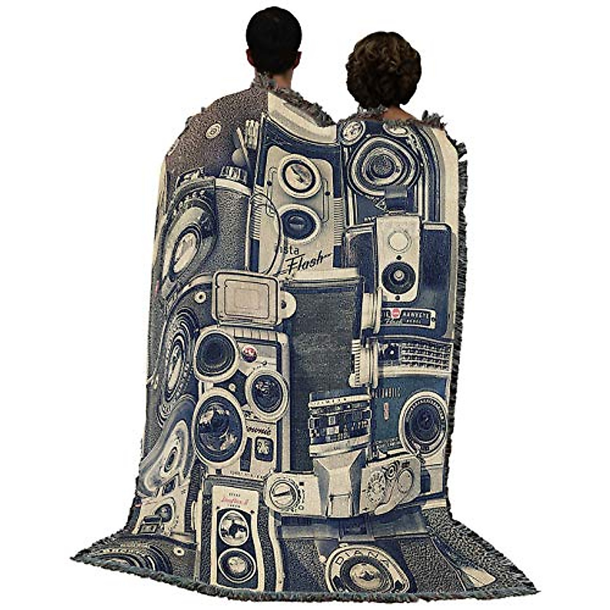 Pure Country Weavers Vintage Cameras Blanket by Thomas Brown - Gift Photography Tapestry Throw Woven from Cotton - Made in The USA (72x54)