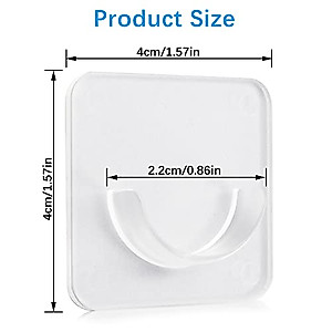 8 Pack Curtain Rod Holders No Drilling, Adhesive Shower Rod Holder for Bathroom, Clear Tension Rod Holder for Windows, Wall (Clear)