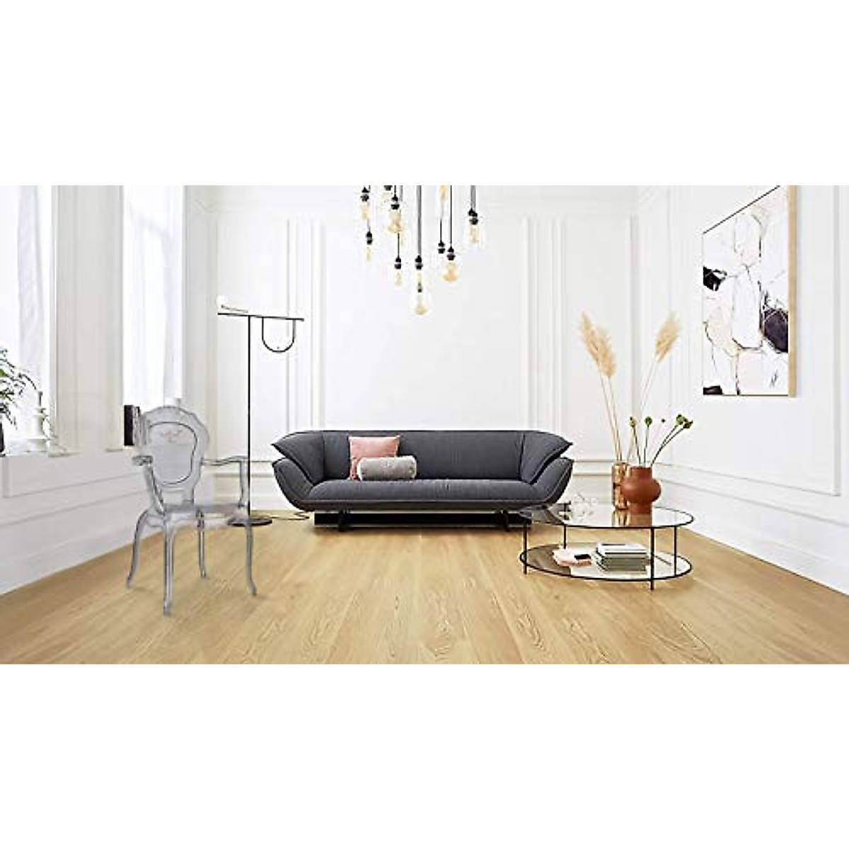 2xhome - Belle Style Ghost Chair Ghost Armchair Dining Room Chair - Smoke Armchair Lounge Chair Seat Higher Fine Modern Designer Artistic Classic Mold