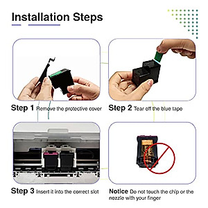 CKMY Remanufactured Printer Ink 61 Replacement for HP 61 Ink Cartridge Combo Pack for Envy 4500 4502 5530 OfficeJet 4630 2620 DeskJet 2512 1512 2542 2540 2544 3052a 3051a Printer (1 Black 1 Tri-Color)