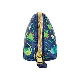 Itzy Ritzy Everything Storage Pouch; Small Zipper Pouch Holds 2 Pacifiers; Snap Handle Attaches to Diaper Bag, Stroller or Purse; Holds Earbuds, Chargers, Change or Disposable Bags (Dinosaur)