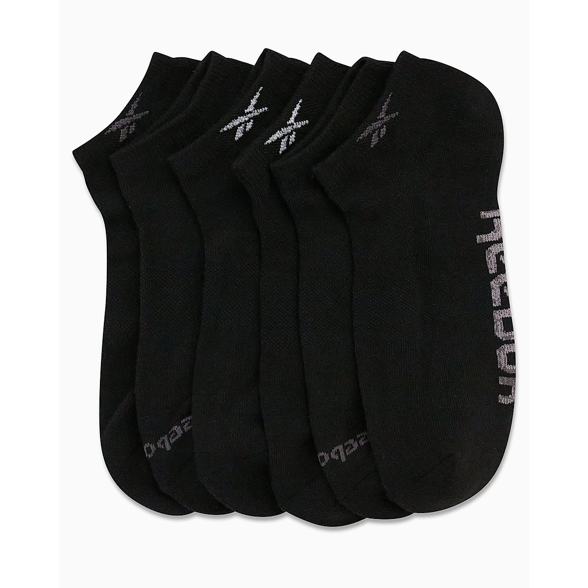 Reebok Men's Low Cut Socks - 12 Pack Performance Cushion Comfort No Show Socks - Breathable Athletic Socks for Men (6-12.5), Size 6-12.5, Black Feed