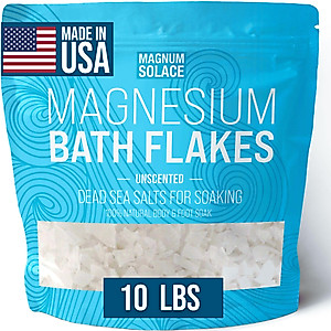 Magnesium Flakes for Bath - Magnesium Chloride Flakes - Dead Sea Salts for Soaking, 10 LBS