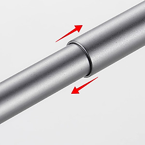 JASOYA 16-27 Inches Adjustable Expandable Towel Bar for Bathroom Kitchen Thicken Space Aluminum Wall Mount Gun Grey