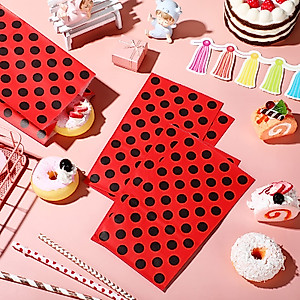 Gersoniel Ladybug Party Bags (28 Count) - Red Polka Dots, Sturdy Paper, Perfect for Birthday Party Favors or Daily Life